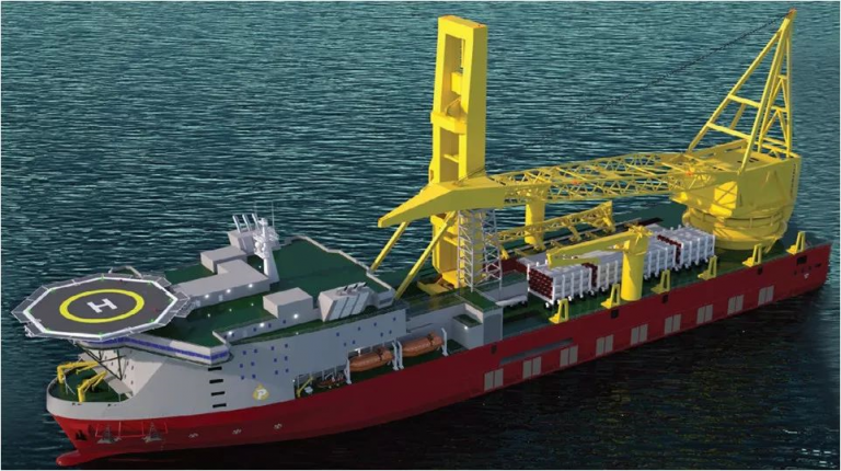 振华重工新造 JSD6000 超深水铺管船下水 | SinorigOffshore